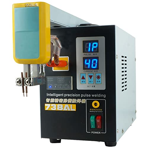 RCBDBSM 738AL Battery Spot Welder Battery Welding Machine for 18650 14500 Lithium Battery Pack Building, 3.6 KW Pulse Magnetic Detachable Telescopic Arm Battery Spot Welder