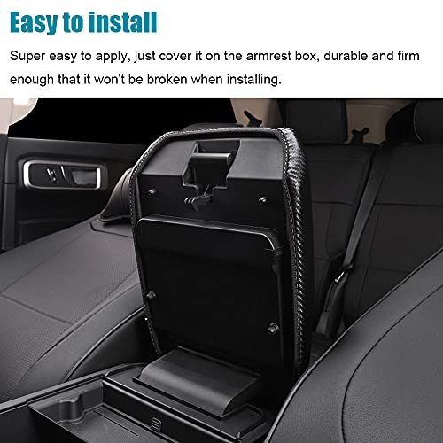 LEXLEY Armrest Box Cover Center Console Pad Waterproof Anti-Scratch Leather Protector Covers For Ford Explorer 2020 2021 2022 2023 2024-Carbon fiber