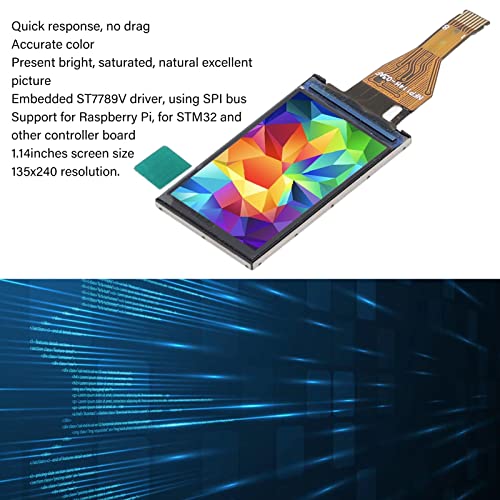 YYQTGG IPS Display Module, SPI Interface ST7789V Drive Thin 1.14in IPS Display Module for Controller Board