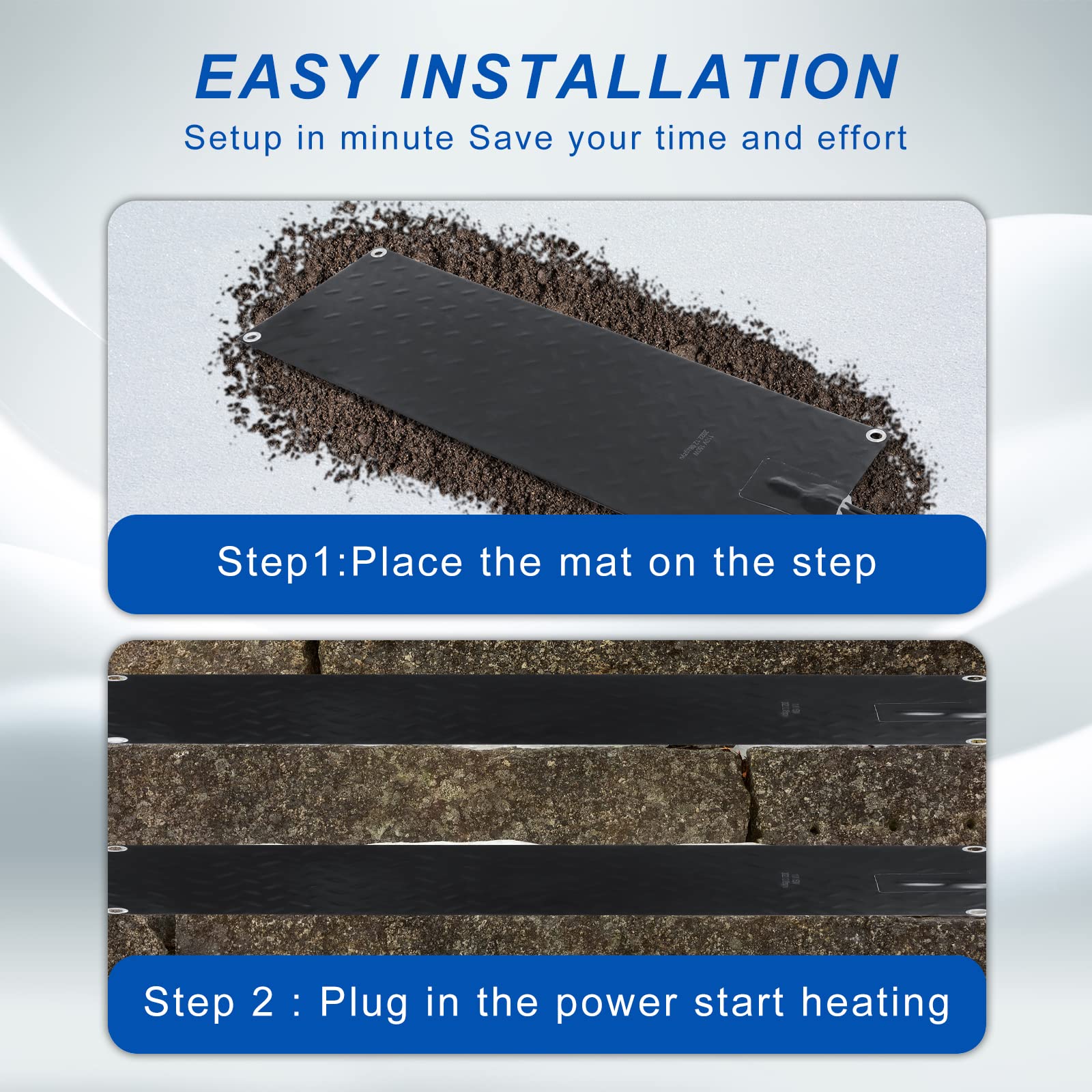 Snow Melting Walkway Mat πΌπππππ
ππ
10βπ 30β πΊπππ π΄ππππππ π΄πππ Melting Speed Heated Outdoor Mats for Winter Stairs No-Slip Rubber Heated Driveway Pad 10βx 30β