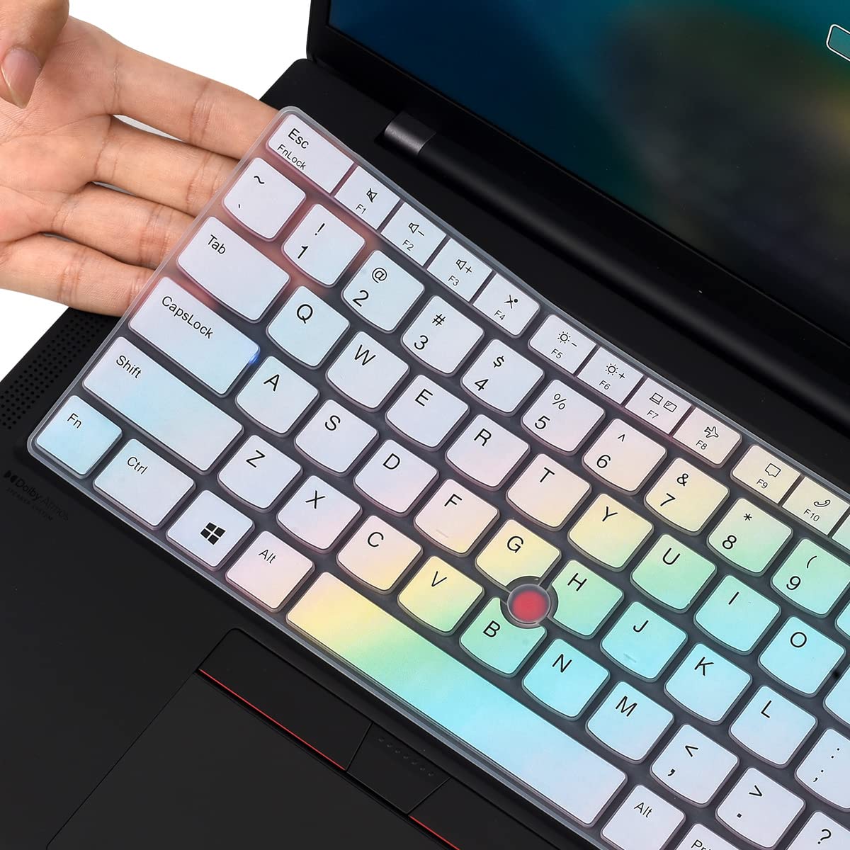 Keyboard Cover for 14" Lenovo ThinkPad X1 Carbon Gen 11/10, ThinkPad T14 & T14s Gen 4/3, ThinkPad L14 Gen 3 & P14s Gen 3 & Thinkpad E14 Gen 6 Gen 5 Laptop, ThinkPad T14 Gen 4 Keyboard Skin - Colorful