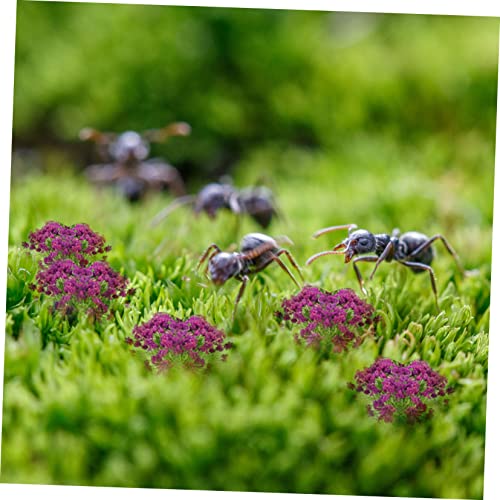 SECFOU 3 Boxes Grass shed Grass Cluster Mini Flower Grass Miniature Flower Tufts Miniature Static Grass Tuft Model DIY Miniature Grass Outdoor Purple Plastic Resin Flower Arrangements