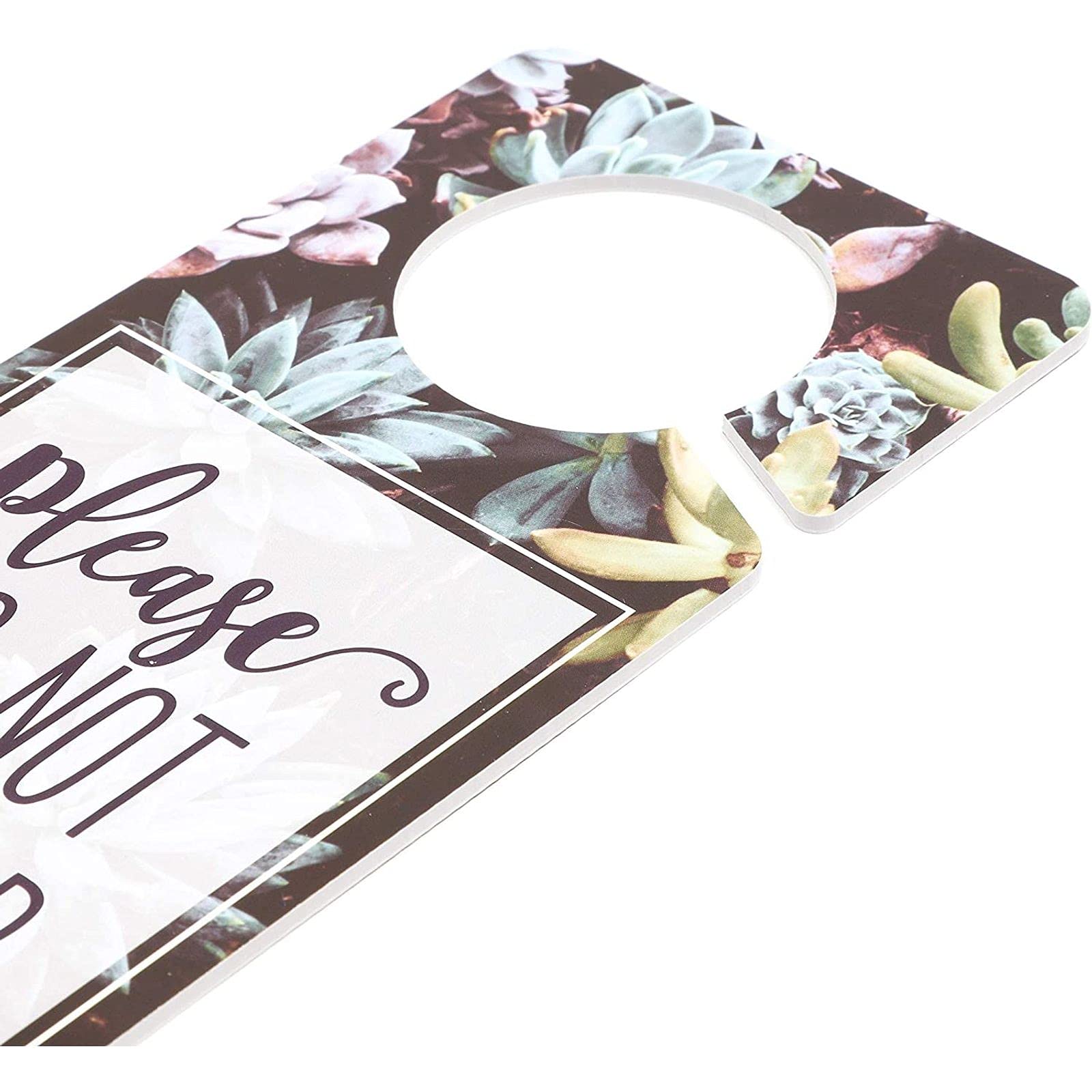 Juvale 3 Pack Do Not Disturb Door Hanger Sign, Welcome Please Knock, Double Sided (Succulents)