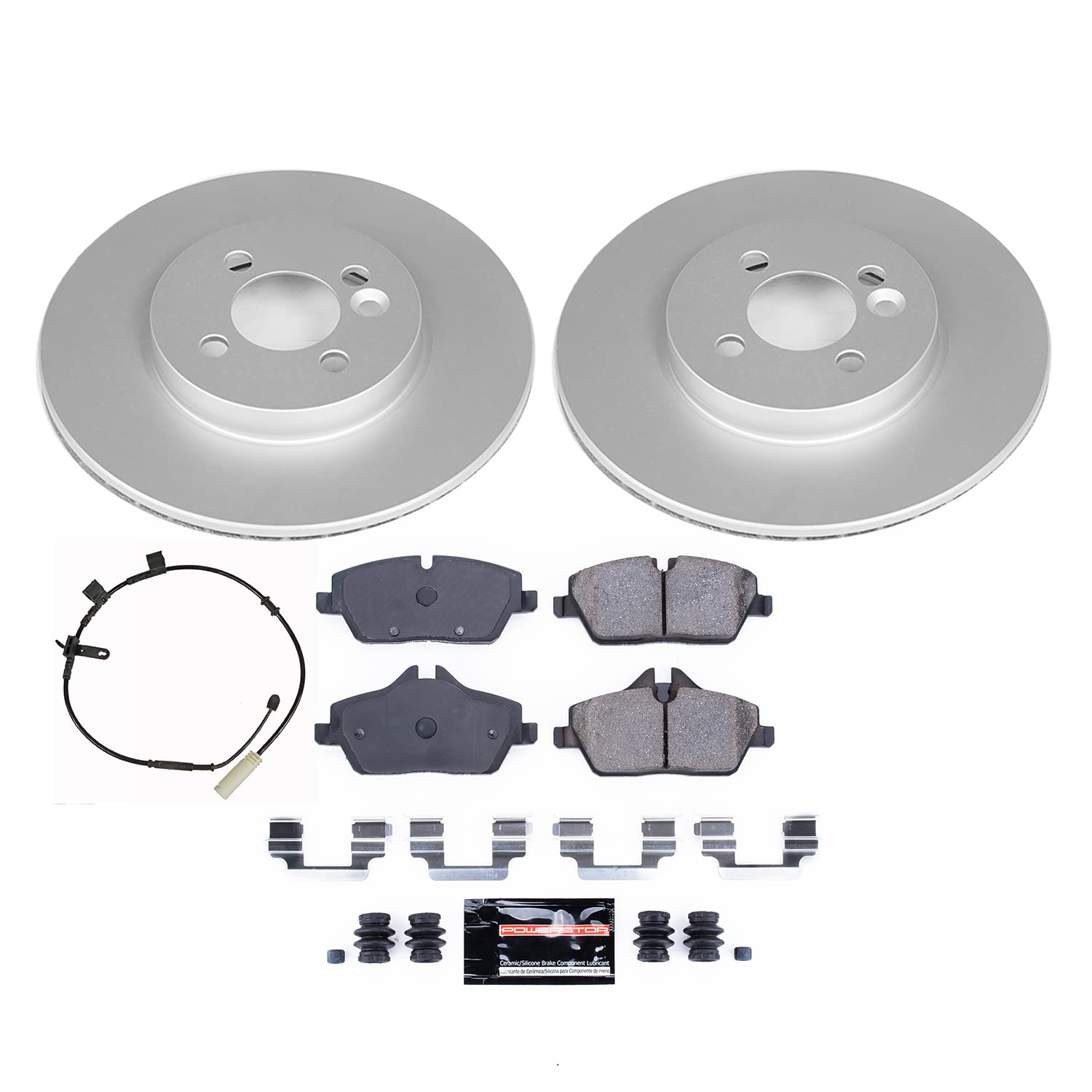 Power Stop CRK8842 Front Geomet Coated Brake Rotor and Pad Kit For Mini Cooper 2011 [Model Specific]