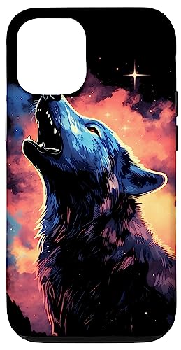 iPhone 12/12 Pro Howling Wolf Space Galaxy Stars Wolves Animal Case