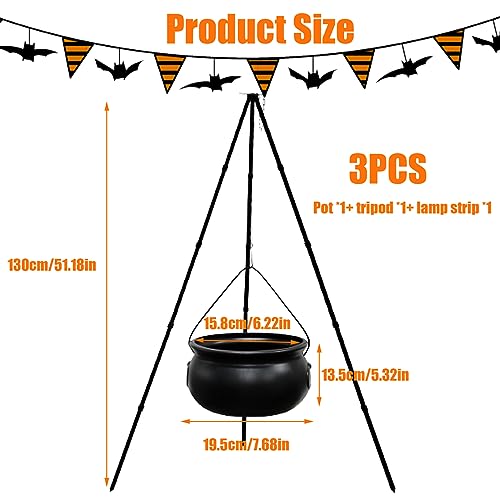 Witches Cauldron Halloween Decorations Large Witches Cauldron on Tripod with Lights Halloween Decorations Black Witch Decor for Home Outdoor Indoor Yard Halloween Props Witch Cauldron Pot
