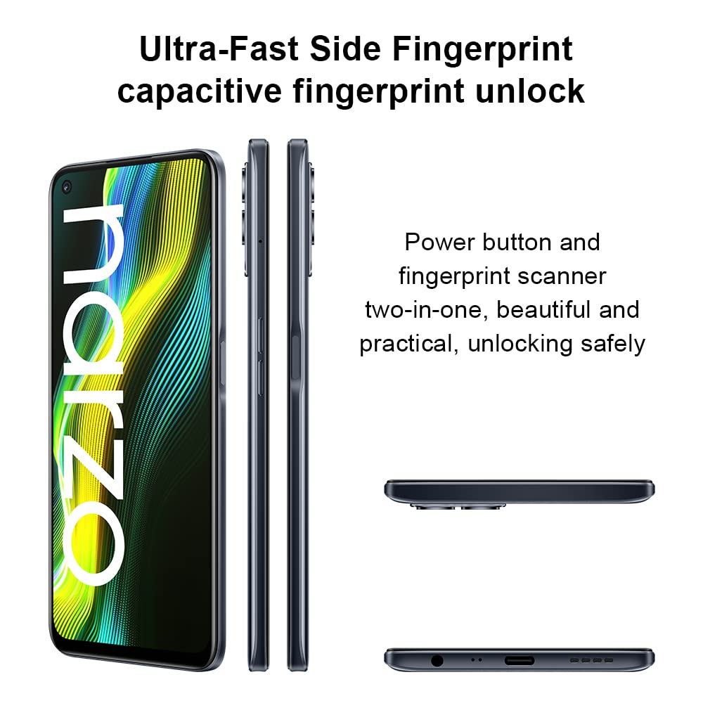 realme Narzo 50 Smartphone,6.6ββ120HZ Display Unlocked Android Cell Phone, Helio G96 Gaming Processor,50MP AI Triple Camera,5000mAH Massive Battery,33W Dart Charge,4GB+128GB, Dual Sim,Black