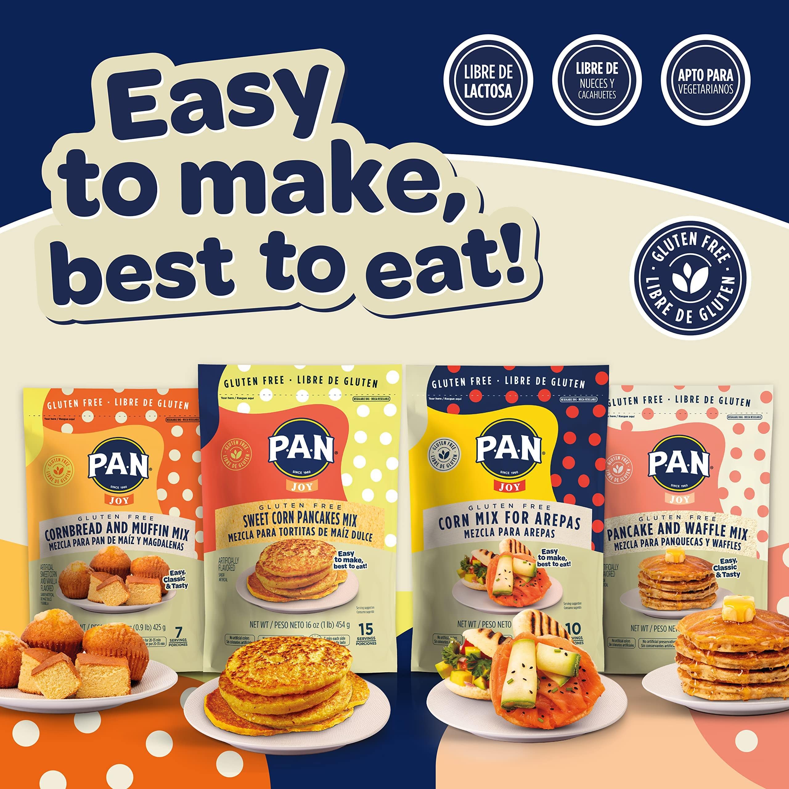P.A.N Sweet Corn Pancakes Mix – Gluten Free Easy to Prepare 1 lb (Pack of 1)