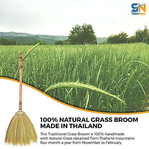 SN SKENNOVA - Asian Broom Whisk Broom Handmade Size Overall Length 40 inch
