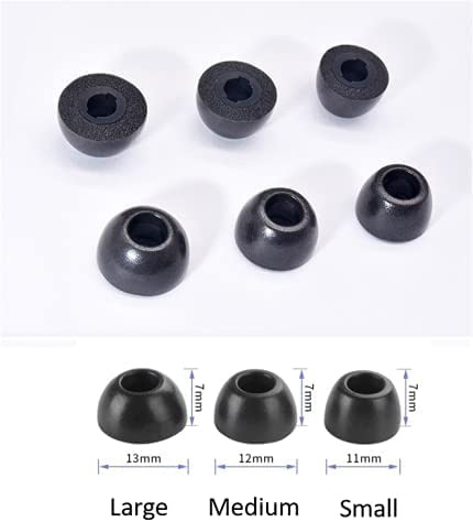 Zotech 3 Pairs Replacement Fit in Case Memory Foam Ear Tips for Beats Fit Pro Beats Studio Buds (S/M/L, Black)