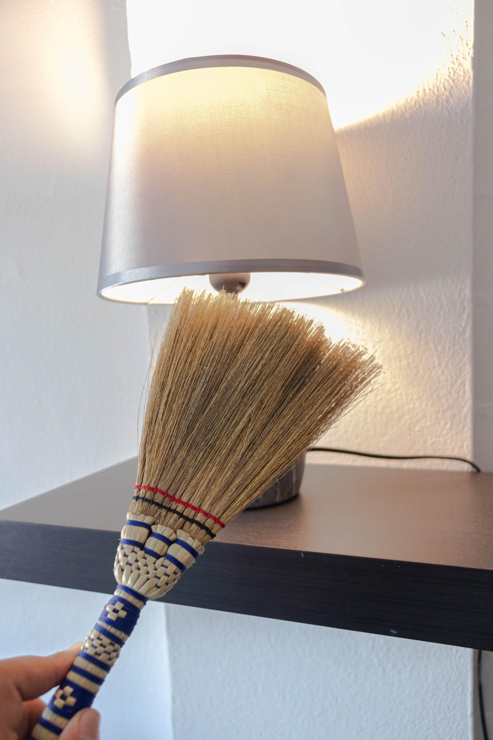 SN SKENNOVA – Small Whisk Broom Handheld Brush Whisks Away Dust, Dirt & Debris Brush Head 9.5-11" L with Nylon Hanger for Easy Storage Perfect for Inddor Outdoor and Car
