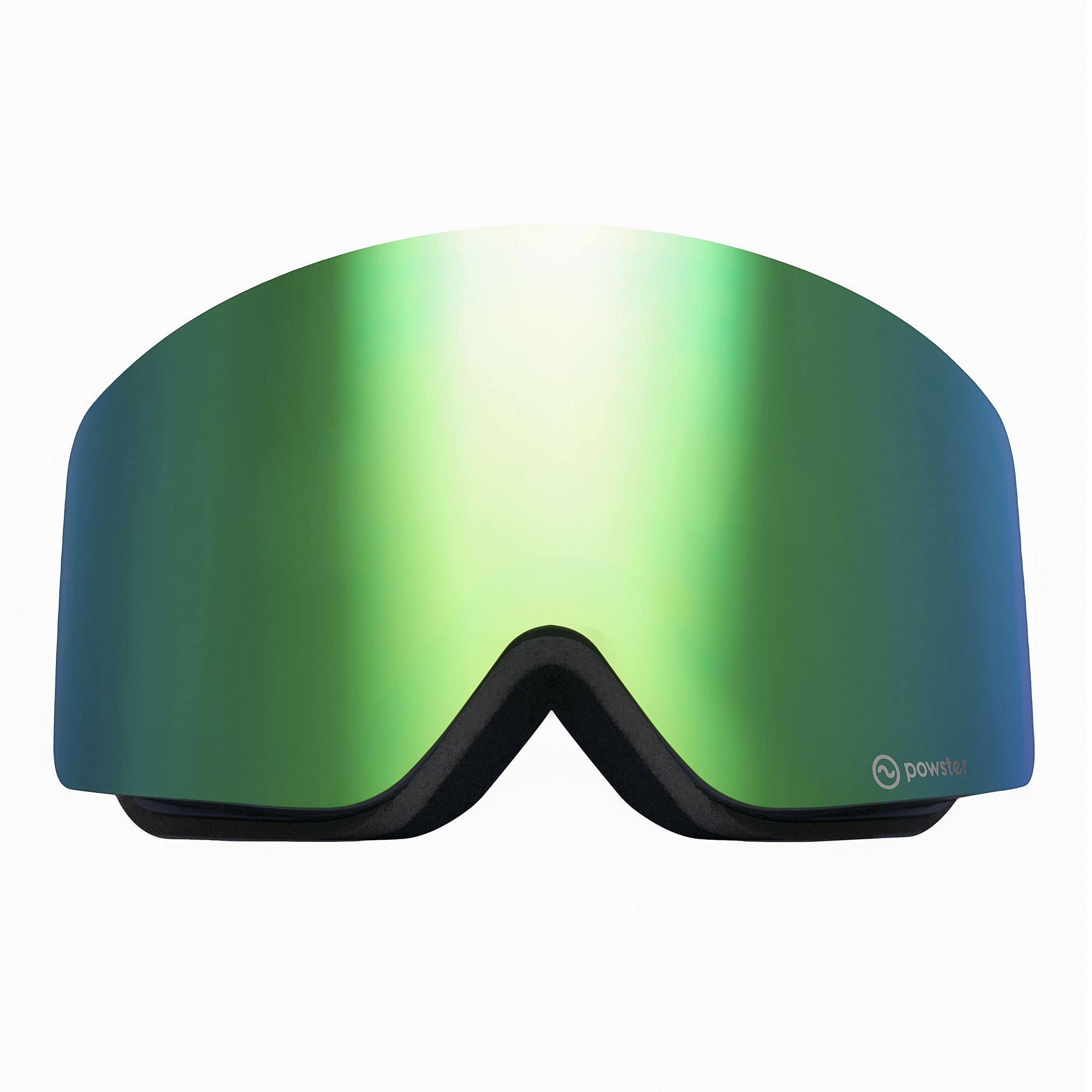 Powster Asteroid Ski Goggles with Bonus Lens(Orange)+ Goggles Case,Snowboard Snow Goggles for Men Women (Green-Black)