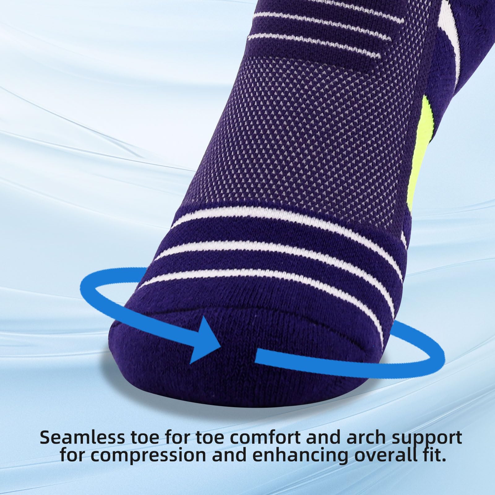 Kodal Copper Cushioned Athletic Ankle Socks, Low Cut Training Socks, Odor Free, Moisture Wicking, Arch Compression (5 Pairs)