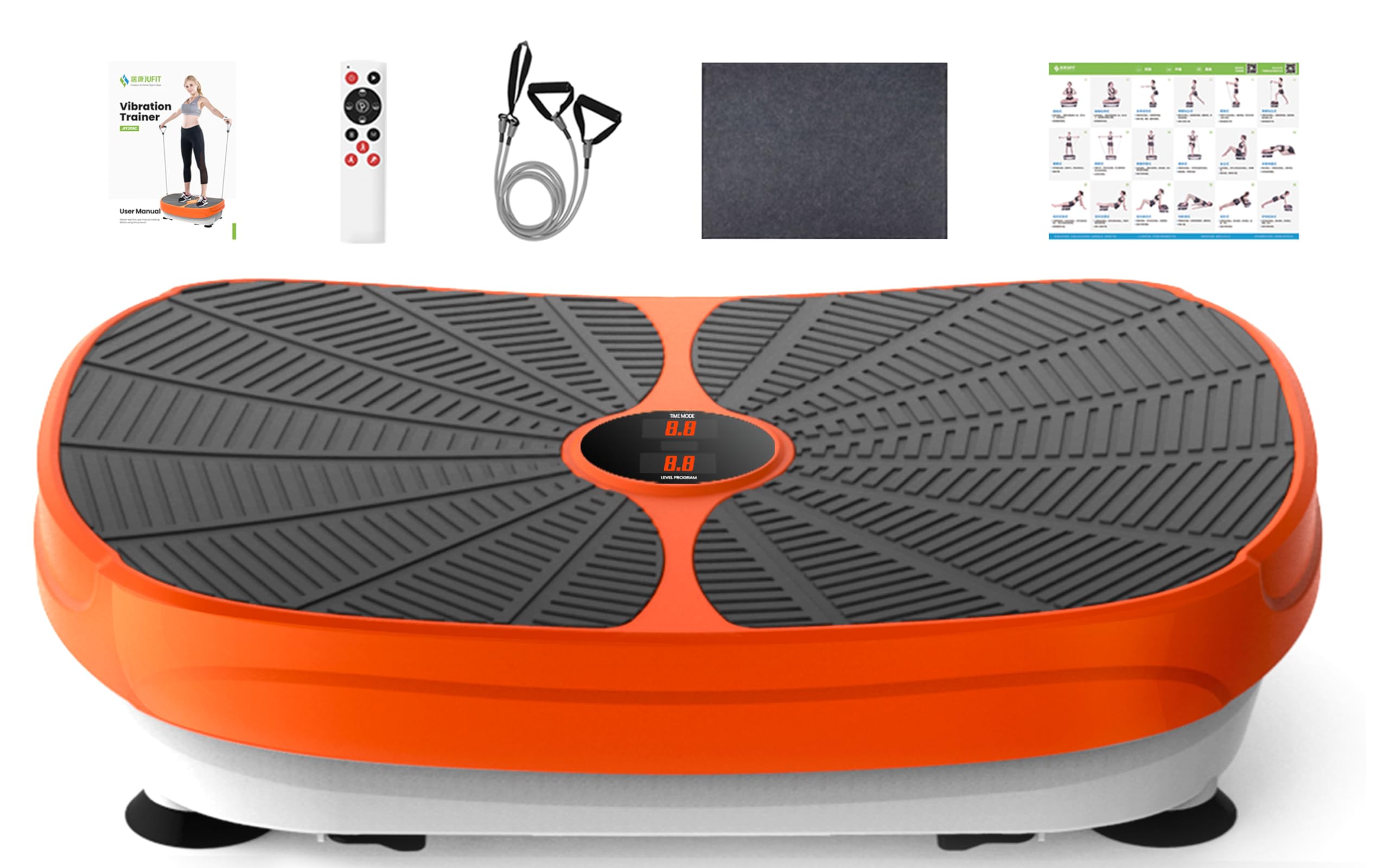 JUFIT Fitness Vibration Plate Exercise Equipment Whole Body Shape Exercise Machine Vibration Platform Fit Massage Workout Trainer,Max User Weight 330lbs