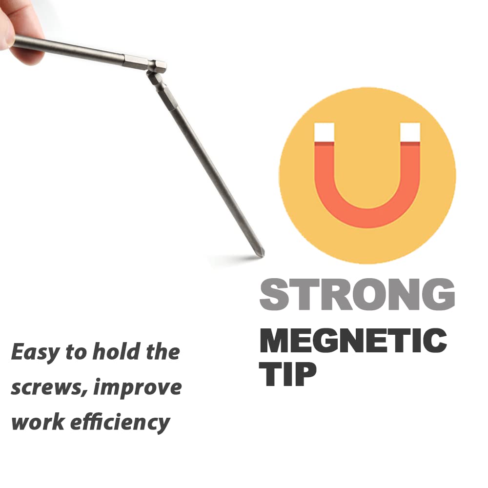 VESTTIO Phillips Cross Slot PH2#2 Long Screwdriver Bit Set 10PCS 1/4 Inch Hex Shank 6 Inch/150 mm Length S2 Steel with Magnetic for Power Screwdriver Drill Impact Driver