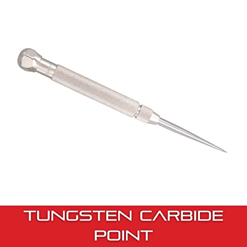 Starrett Carbide Pocket Scriber with Hexagon Shape Head - 2-7/8" (72mm) Point Length, 3/8" (9.5mm) Handle Diameter, Knurled and Nickel-Plated Handle - 70BX
