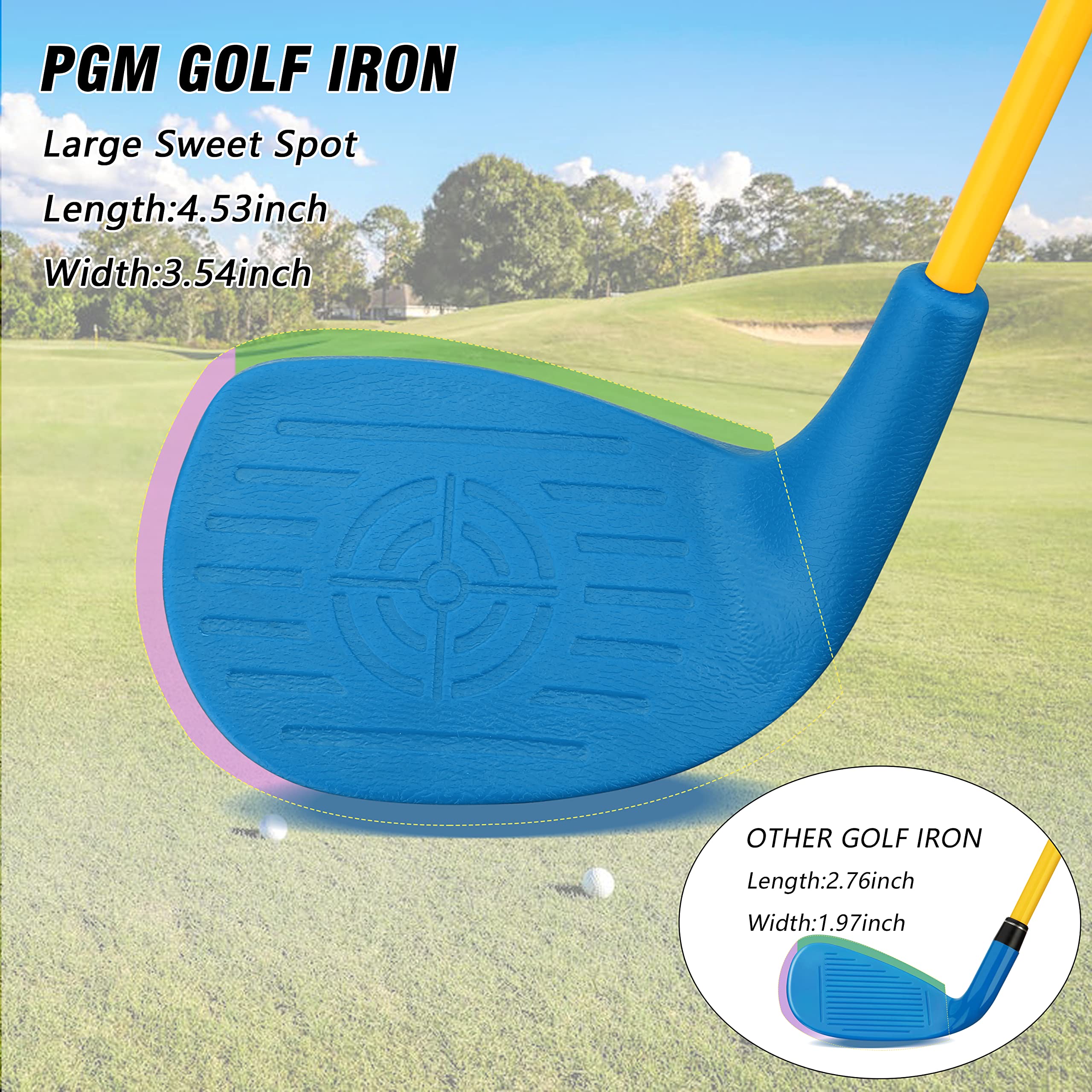 PGM Children's Golf Club Iron for Boys and Girls,Large Sweet Spot Design Suit for Beginners