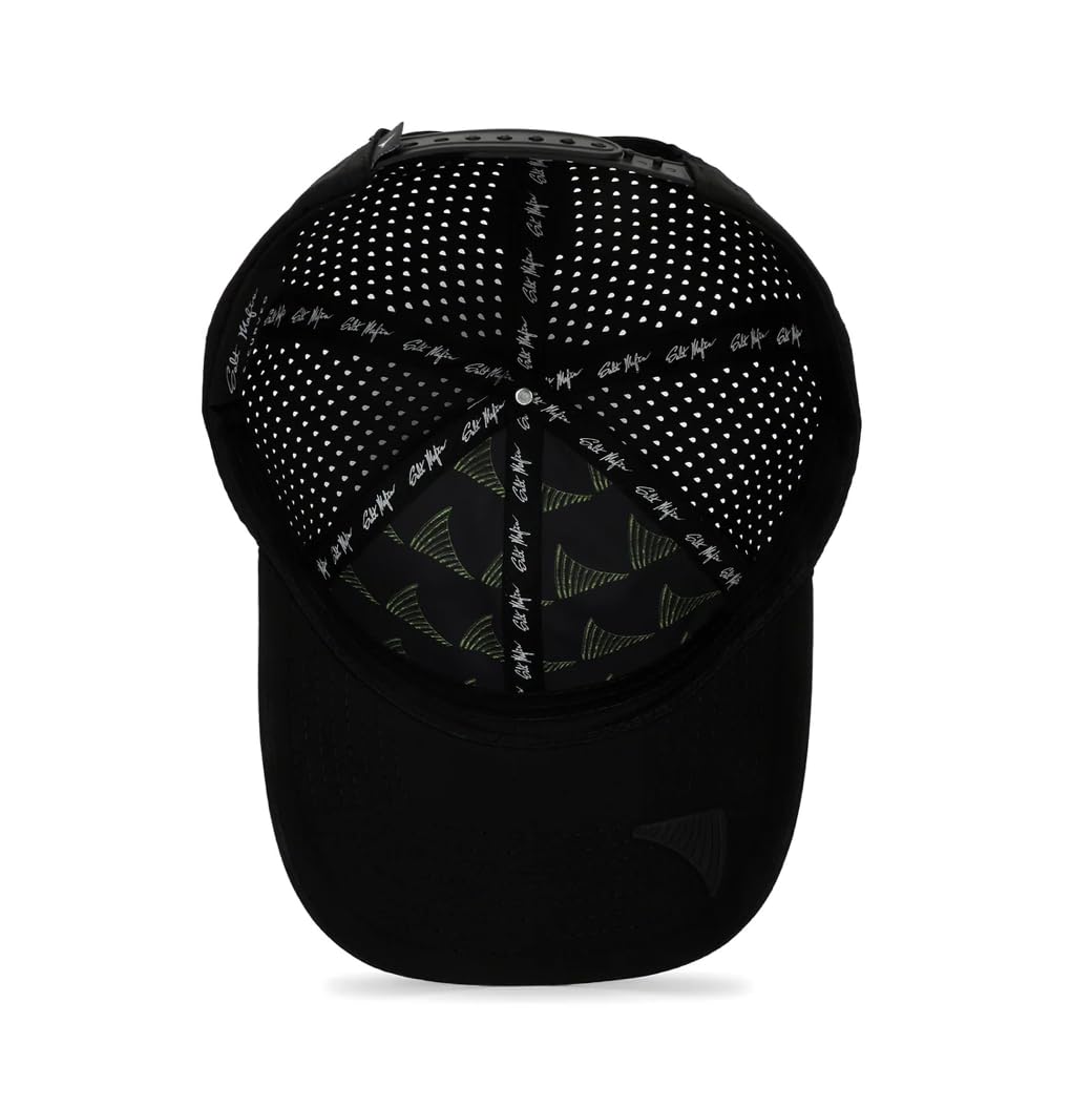 Salt Mafia 6-Panel Curved Brim Water-Resistant Performance Snap Back Hat, Blackout