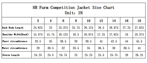 HR Farm Women's Competition Jacket Horse Riding Show Coat (Gray, 14, numeric_14)