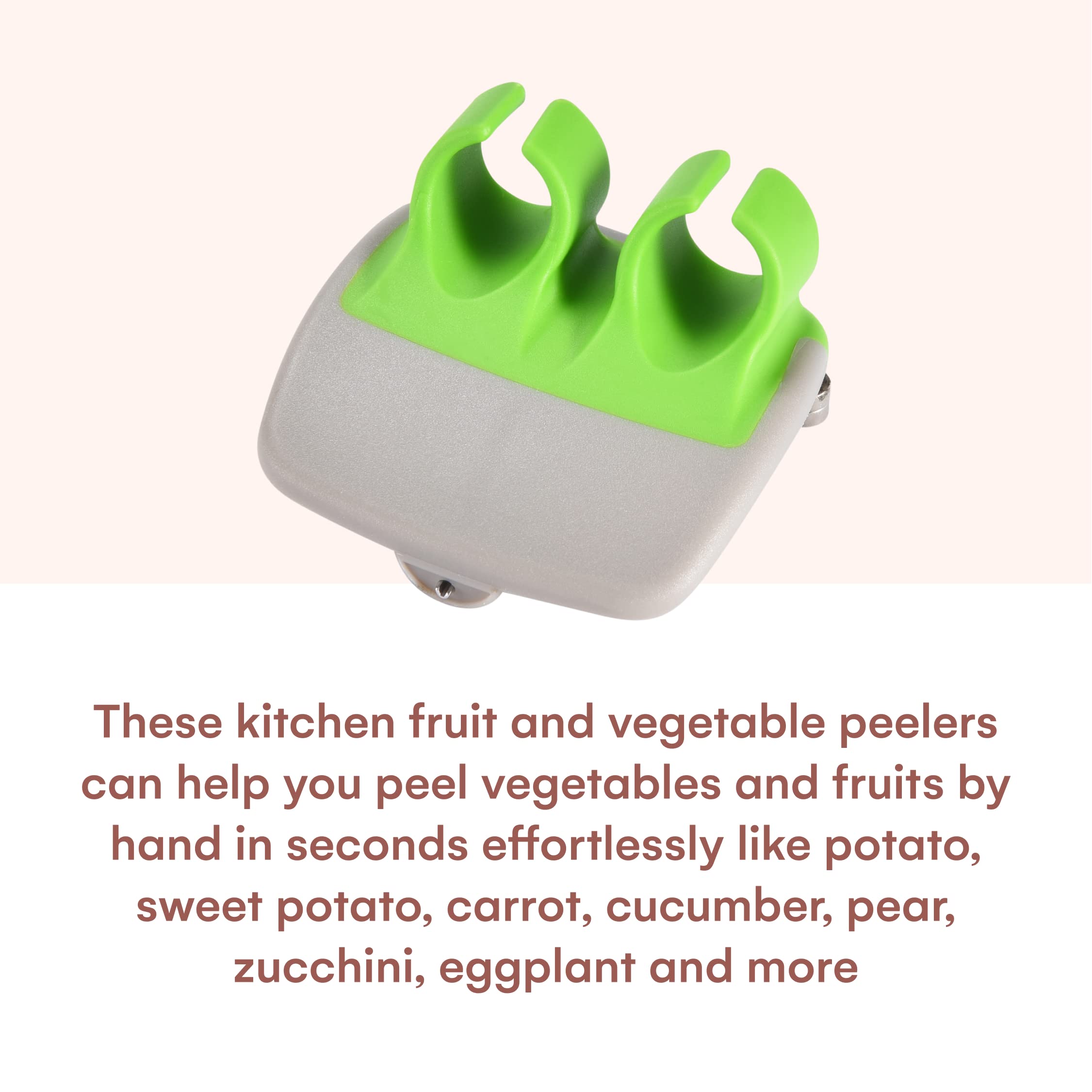 Kitchtic Vegetable and Fruit Peeler - Palm Peelers with Rubber Finger Grips - Peel Potato, Carrot, Apple, Kiwi, & Cucumber, Hand Peeling Vegetables - Veggie Peel Tools for Kitchen - Potato Eye Remover
