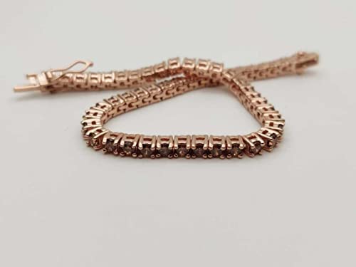 Sidapsjewels 5.00 Ct Round Cut Chocolate Diamond Tennis Bracelet 14k Rose Gold Over All Size Available Brown