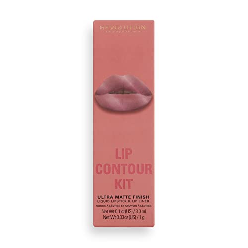 Makeup Revolution London, Lip Contour Kit, Queen, Lip Gloss & Lip Liner Duo, 1x1ml, 1x1g