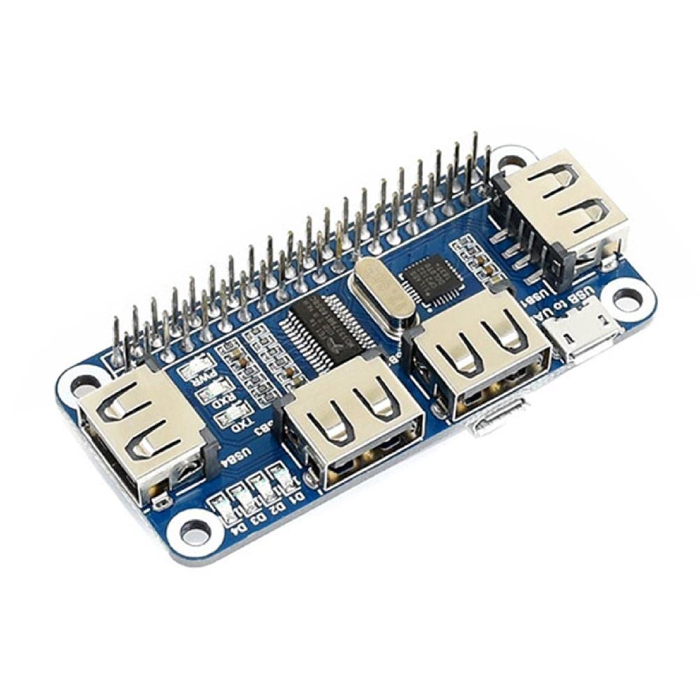 USB HUB HAT Expansion Board Onboard USB to UART for 4 B/3 B+/3 B/Zero/Zero 4 USB Ports USB2.0/1.1 USB Expansion Board