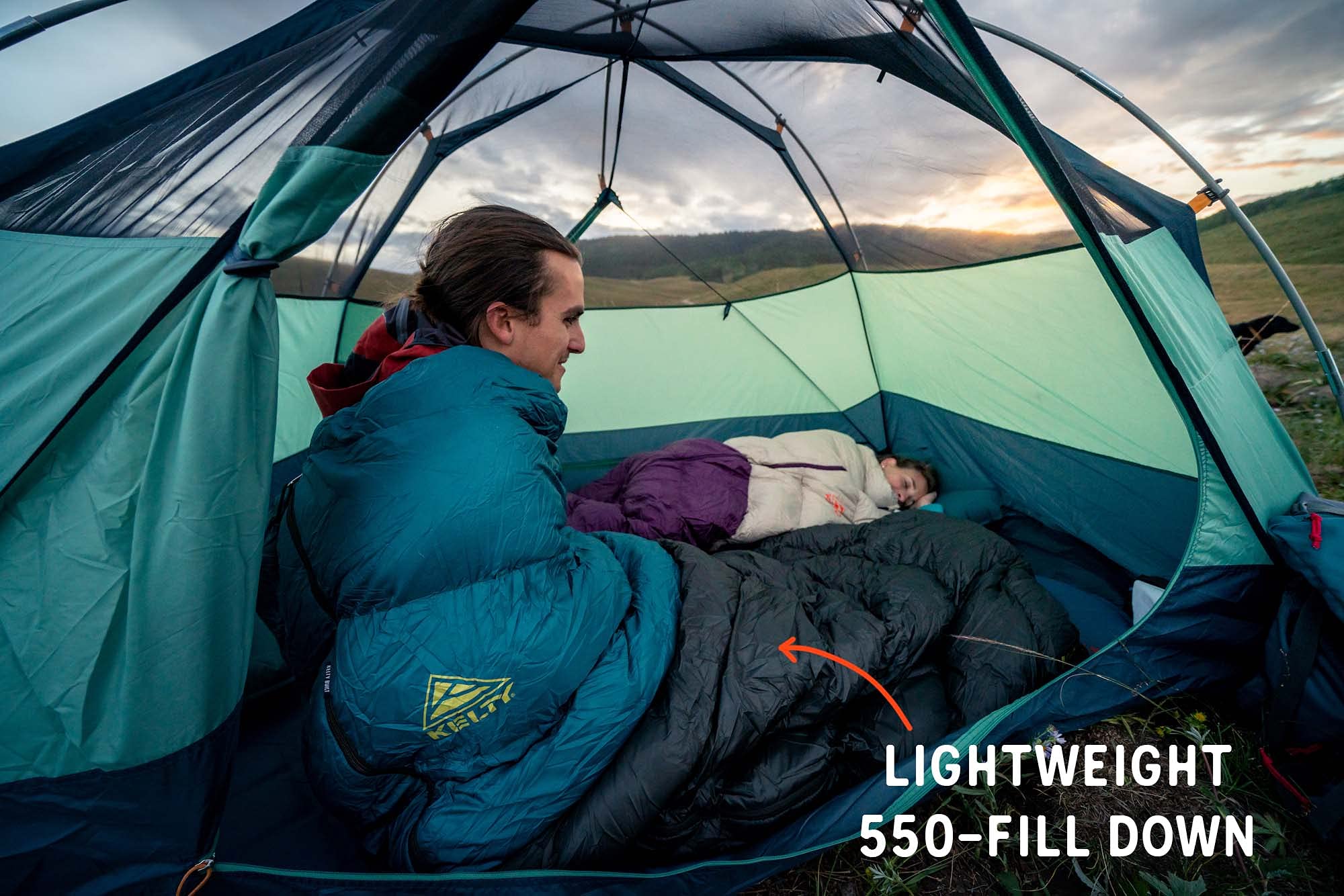 Kelty Galactic 30 Degree Down Sleeping Bag, Packed with Lightweight 550 Fill Down, Anti-snag Zipper, Cinch Cord & More for Men and Women, Regular