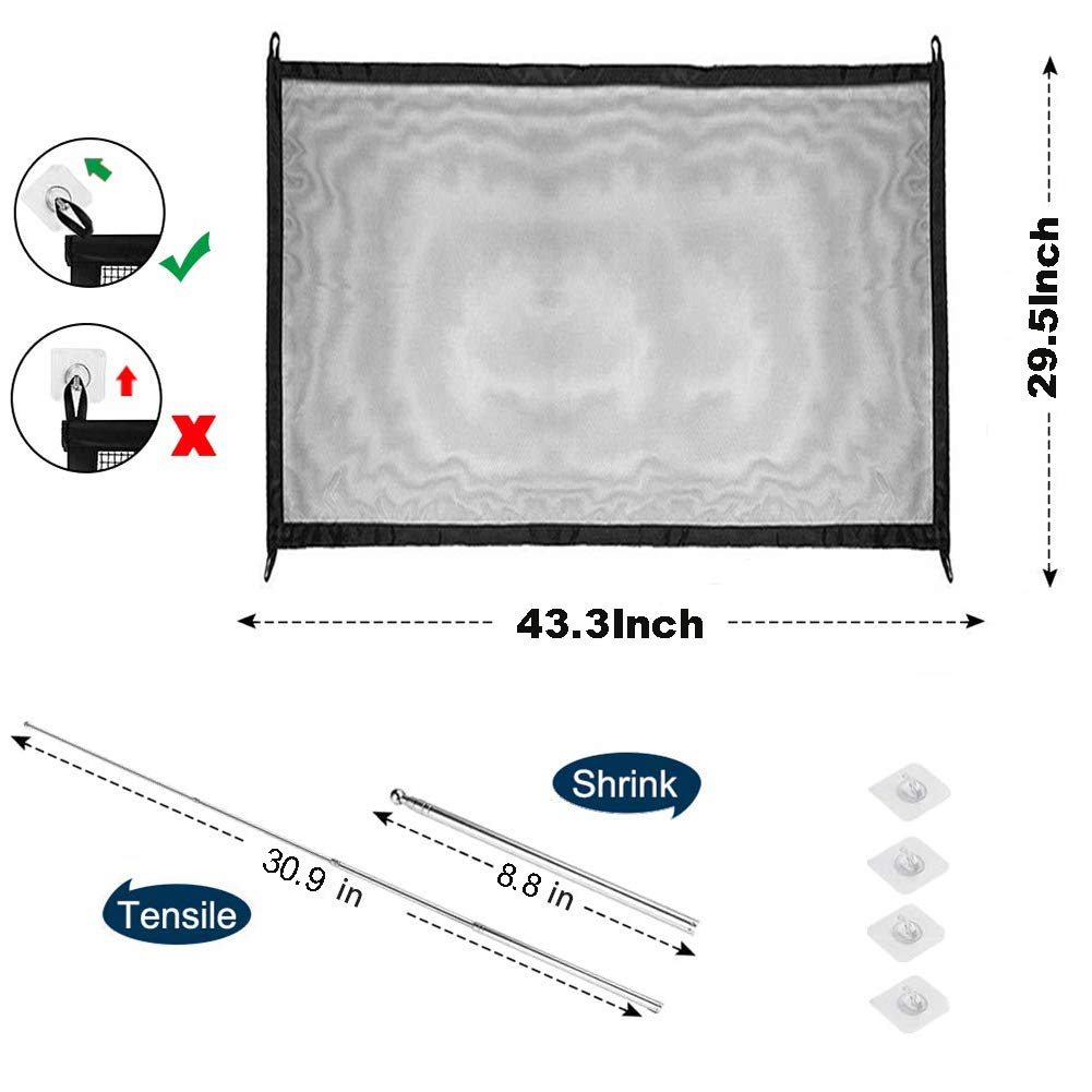 Magic Retractable Gate for Dogs, Pet Safety Gate Portable Folding mesh, 29.5"x43.3" Pet Isolation Net Safety Guard Indoor and Outdoor Install Anywhere for Pets Dog Cat(s)