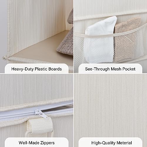 StorageWorks 6-Shelf Hanging Closet Organizers, Two 3-Shelf Separable Closet Hanging Shelves, 12" D x 12" W x 48 3β4" H, Mixing of Beige, White & Ivory
