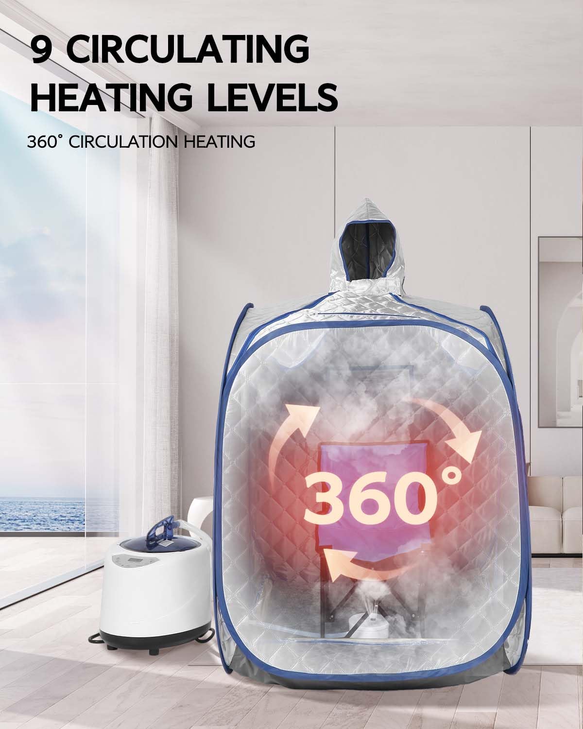 Simivol Sauna Steamer Machine, Portable Sauna Steamer, Steam Generator for Sauna, 2.5 Liter Home Sauna Steamer Pot with Remote Control, Steam Cup | Home Spa Sauna Accessories