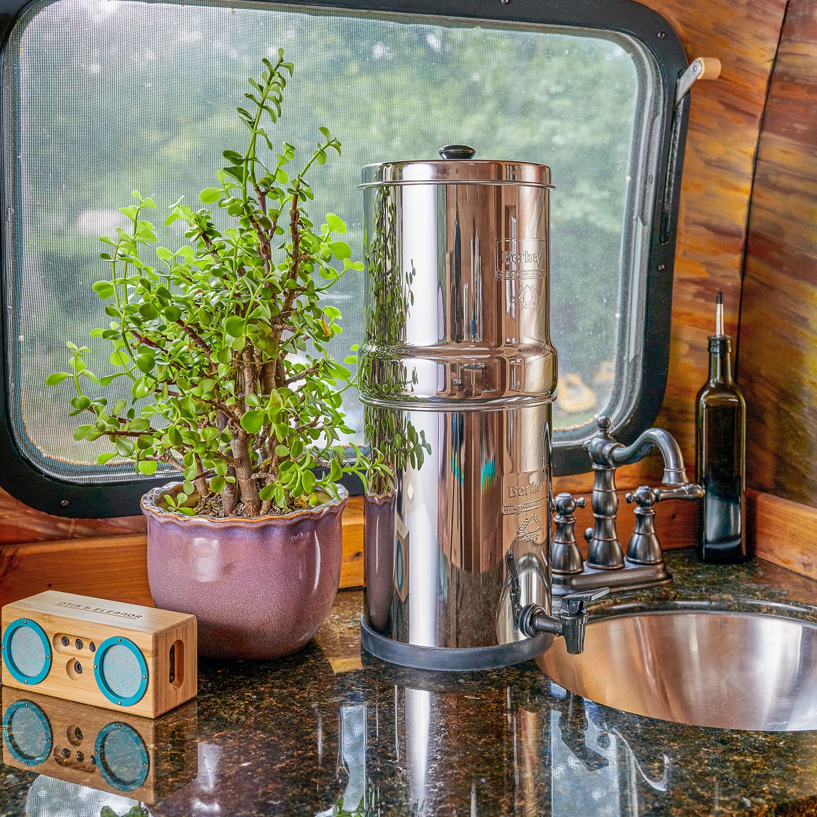 Travel Berkey Gravity-Fed Water Filter with 2 Black Berkey ElementsâEnjoy Potable Water While Camping, RVing, Off-Grid, Emergencies, Every Day at Home