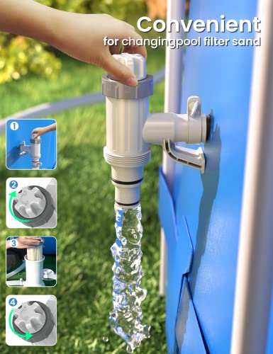 POOLHACKER Pool Plunger Valve Plus for Above Ground Pool- Pool Pipe Holder with Plunger Valve for Pool Parts and Accessories, Shut Off Valve for Above Ground Pool, Replacement for Pool Fittings