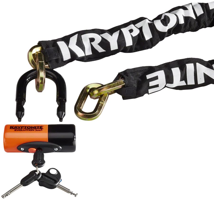 Kryptonite New York FAHGETTABOUDIT 1217 Bike Chain Lock, 5.5 FT Long 12mm Steel Chain Heavy Duty Anti-Theft Bicycle Chain Lock with Keys, Ultimate Security for E-Bike, Motorcycle, Scooter