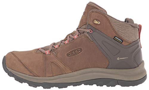 KEEN womens Terradora 2 Mid Height Leather Waterproof Hiking Boot, Brindle/Redwood, 7.5 US