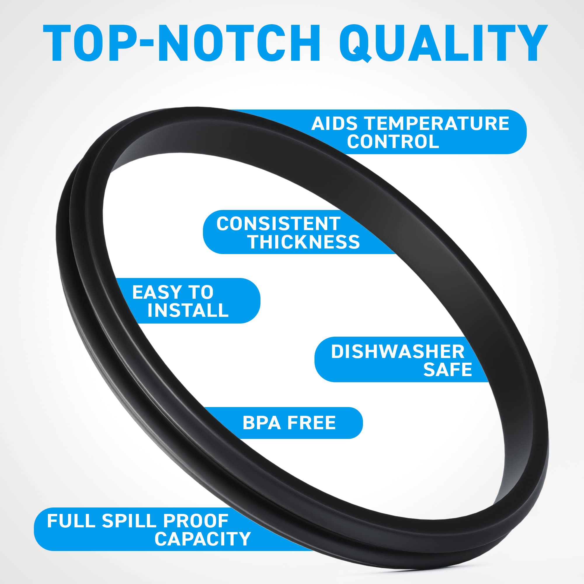 Pack of 4, 20 & 10 oz Replacement Rubber Lid Ring, 3.3 Inch Diameter - Gasket Seals, Lid for Insulated Stainless Steel Tumblers, Cups Vacuum Effect, fit on Brands Yeti, Ozark Trail, Beast - Black