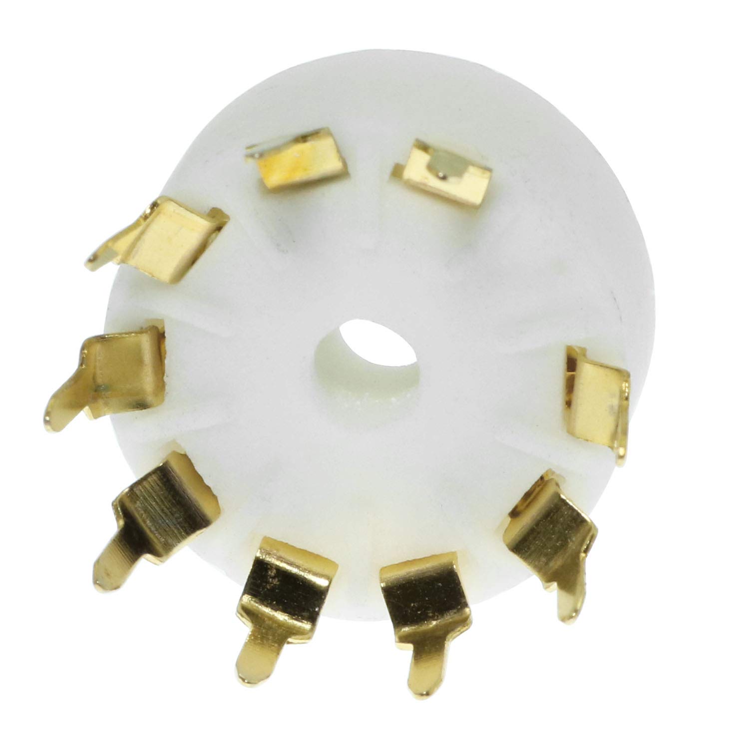 Magic&shell 4PCS B9A Ceramic 9 Pin Gold PCB Tube Socket for 12AX7/ECC83/6922/6n11