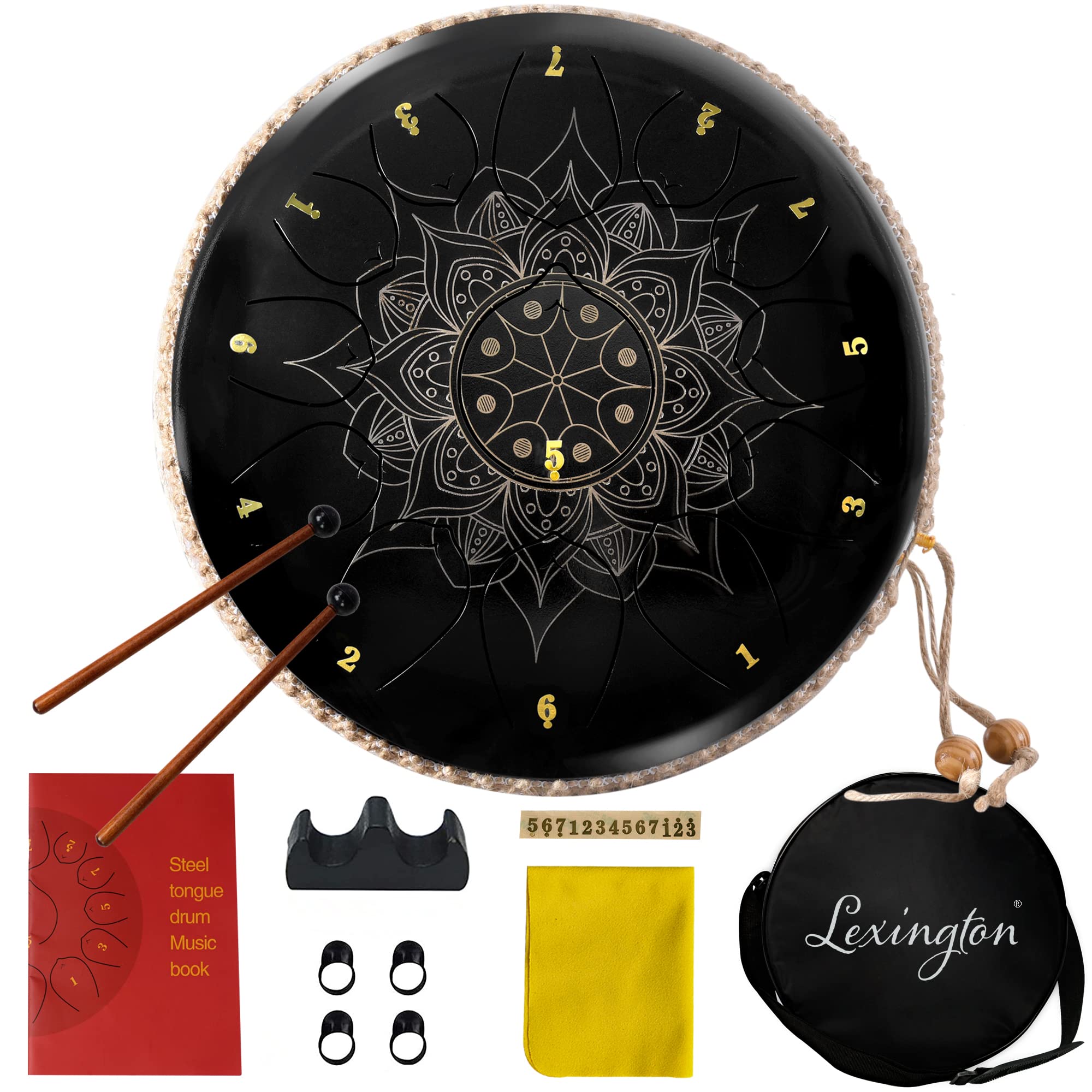Lexington 13 Notes 12 Inches Steel Tongue Tank Drum Set C Key Lotus Pattern