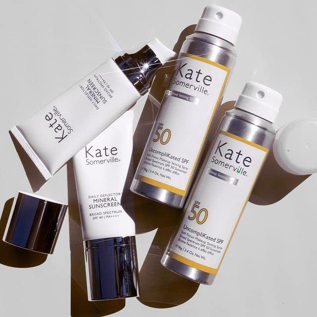 Kate Somerville UncompliKated SPF β SPF 50 Face Sunscreen and Soft Focus Makeup Setting Spray β Daily Use Skin Care with Matte Finish, 3.4 Fl Oz