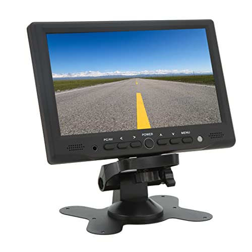 TFT LED Monitor, Mini Monitor Dual Speaker Remote Control 7 Inch for Game (US Plug)