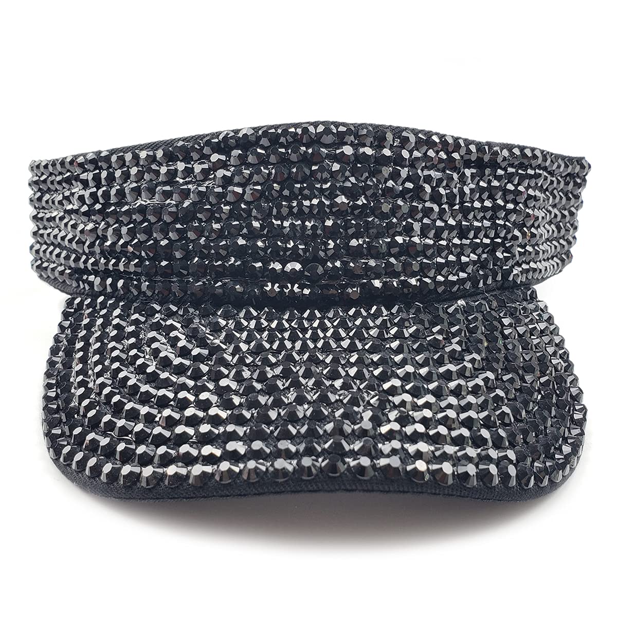 Natalie Mills Bling Victoria Visor with Rhinestone! Sun Hats! Women's Visor! Beach Visor! (Crystal-Black)