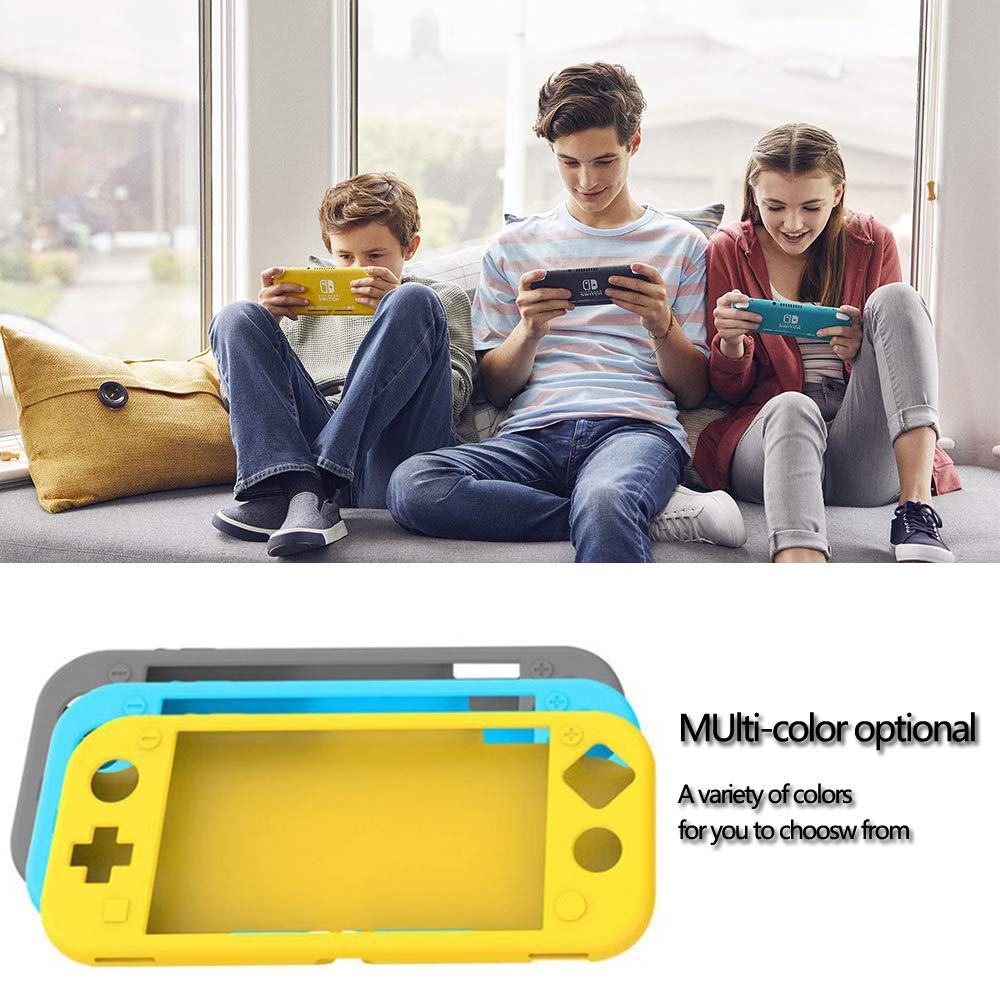 KenSera Case for Nintendo Switch Lite, Switch Lite Skin Accessories Kit Protective Light Slim Silicone Case Cover Shell Protector with Switch Lite Screen Protector (Yellow)