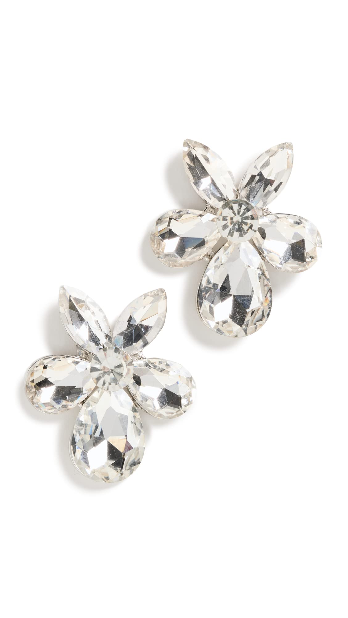 SHASHI Women's Fleur Studs, Silver, One Size