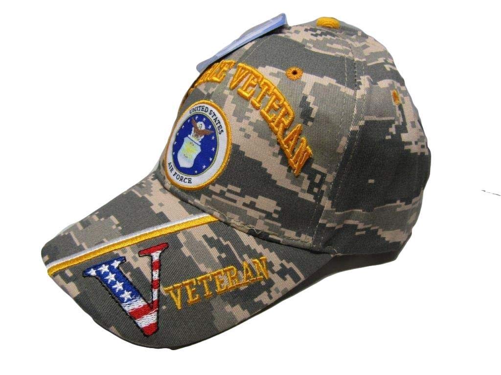 K's Novelties US Air Force Veteran V Camouflage Camo Digital Embroidered Cap Hat CAP593BC