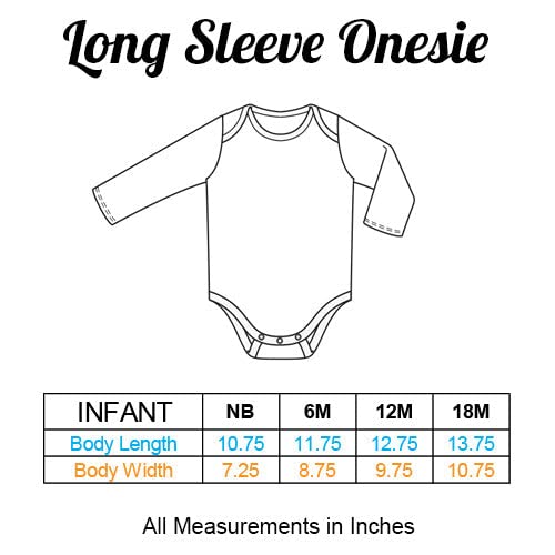 TATY Kids Princess Athena Long Sleeve Baby Infant One Piece Bodysuit 12 Months Light Blue