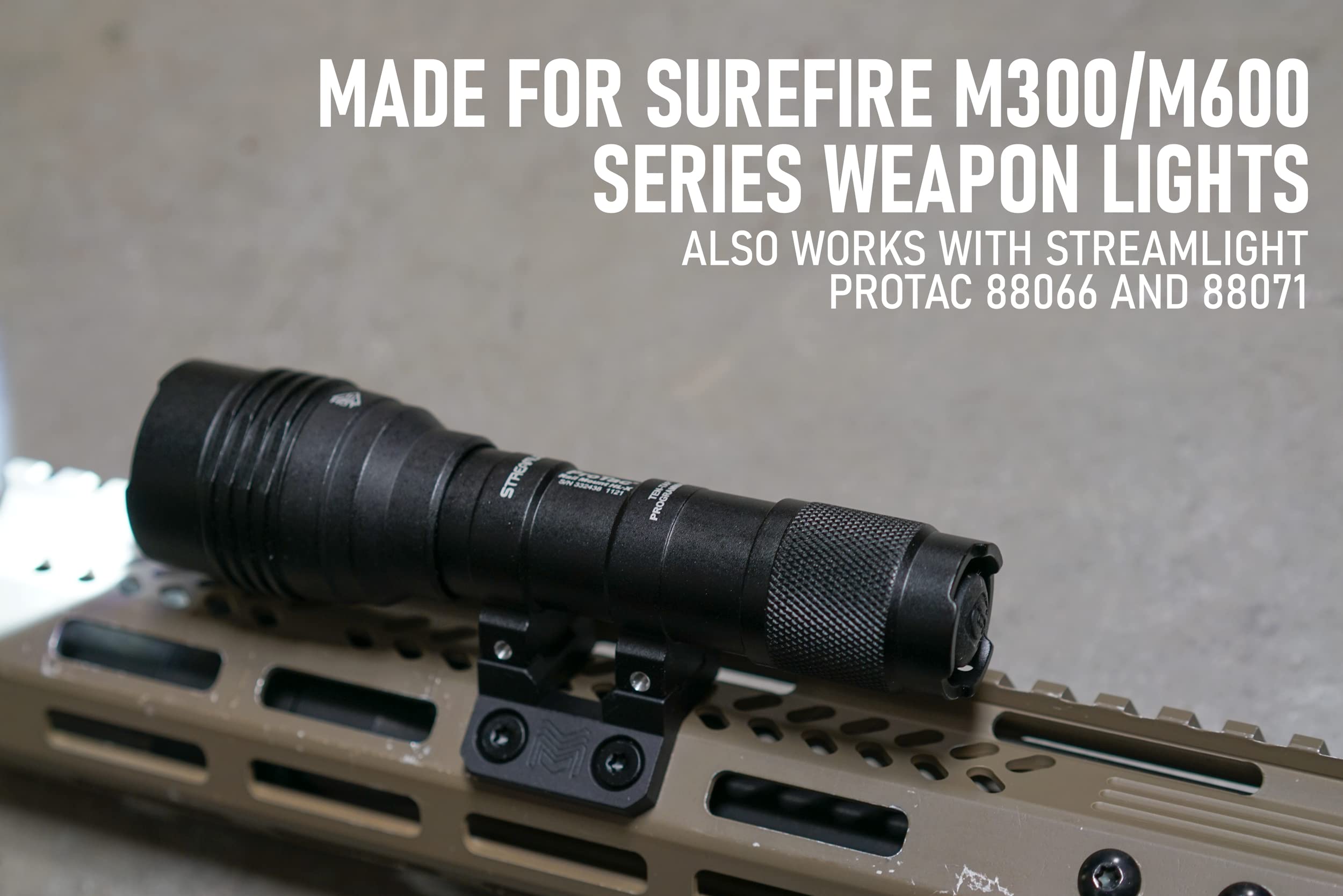 Monstrum Scout Light Mount Series | Compatible with Surefire M300/M600 Series/Streamlight Protac Series | M-LOK 45 Degree Offset