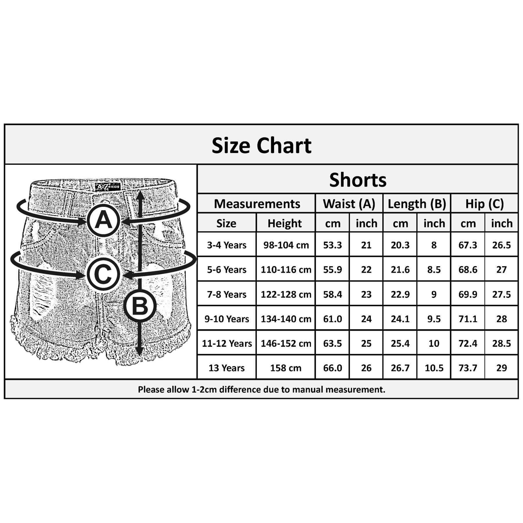 Kids Girls Shorts Bermuda Skinny Ripped Jeans Hot Pants Summer Denim Chino Short