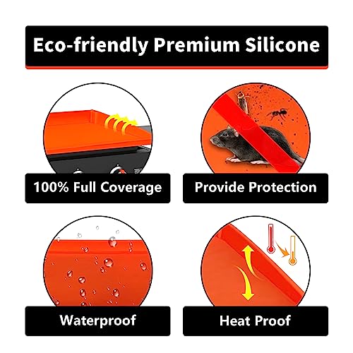 Wrpaulk 36" Silicone Griddle Mat Cover for Blackstone,Full Coverage Food Grade Griddle Grill Mat,Protects Grill Year-Round from anmial,Debris and Rust,Color:Orange