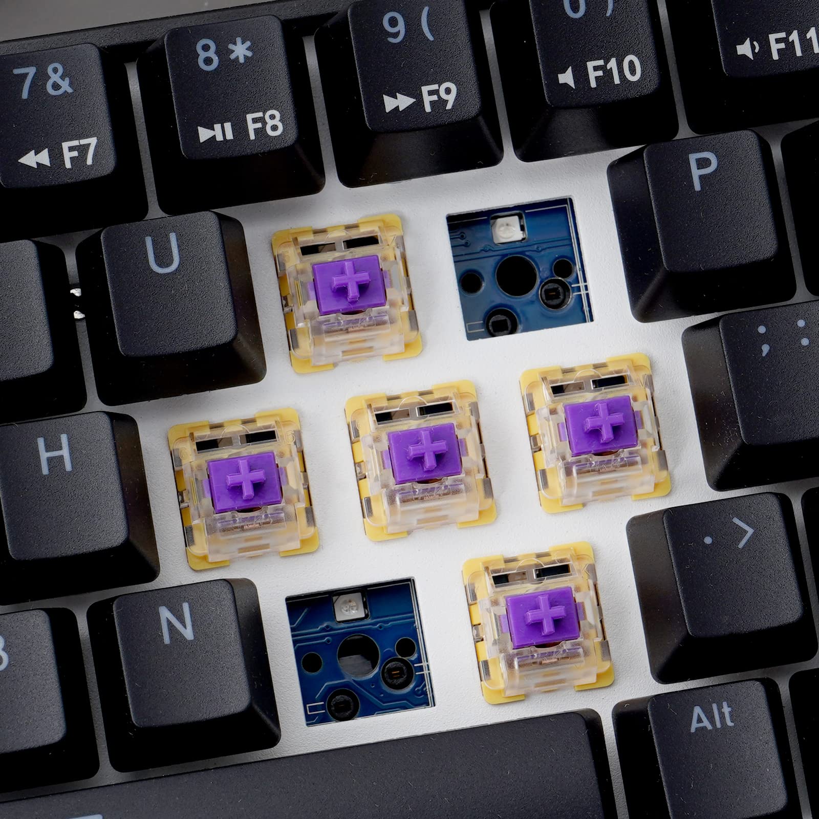 RK ROYAL KLUDGE Keyboard Switches, 3 Pin 45gf Linear Switches DIY Custom Plate Mounted Switches for Mx Mechanical Keyboard (35pcs, Lubed, Lemon Yellow)