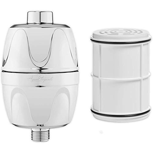 Shower Water Filter + Extra Cartridge - Universal Home Showerhead Filters With Activated Charcoal To Remove Chlorine And Hard Minerals + 1 Extra Replacement Cartridge - Chrome